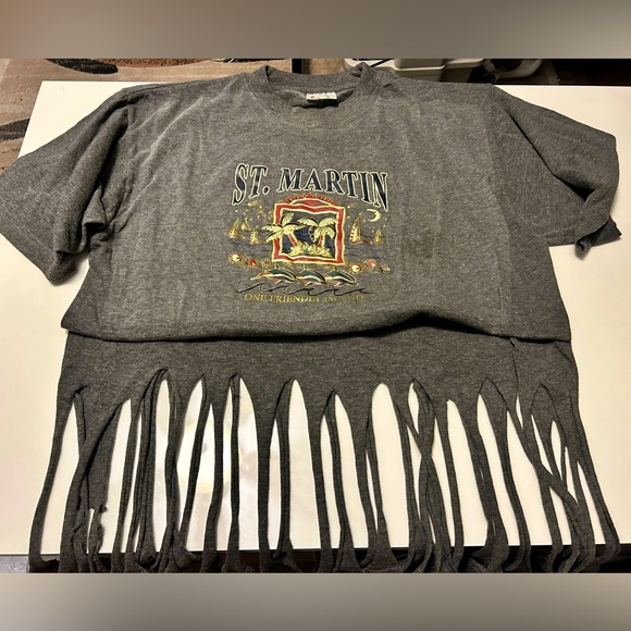 Tops | St Martin Distressed Crop Top Xxl | Poshmark